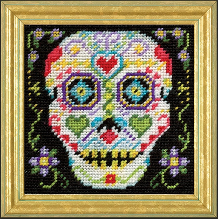 MINI Sugar Skull - NEEDLEPOINT – crossstitchwarehouse.com