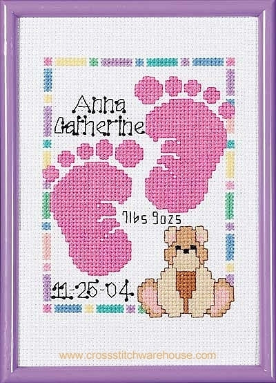 Baby Handprints Birth Record – crossstitchwarehouse.com