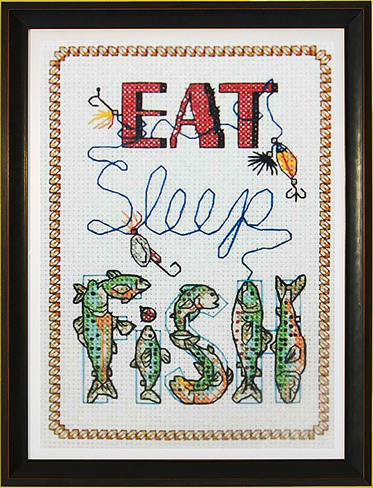 Eat, Sleep Fish. – crossstitchwarehouse.com